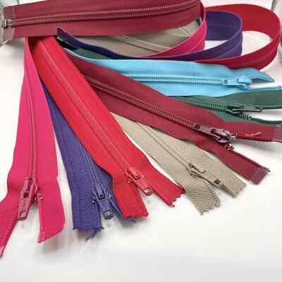 12" - 58" Inch Open Ended Separating Nylon Zips No 5 Weight 27 Colours ...