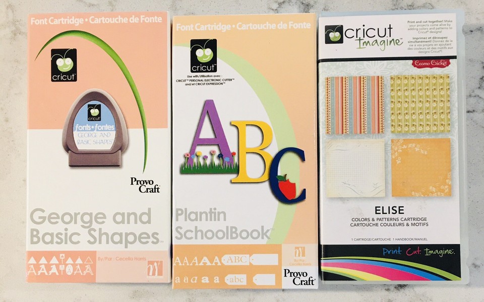 9 CRICUT CARTRIDGES ~ ABC ~ PAPER DOLL ~ STORYBOOK ~ SHAPES ~ PLANTIN ...