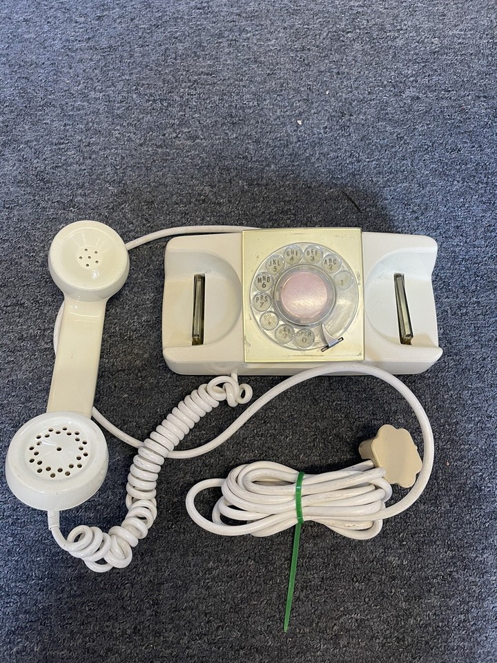 Vintage Automatic Electric STARLITE White Rotary Phone w/ Wired-in Wall ...