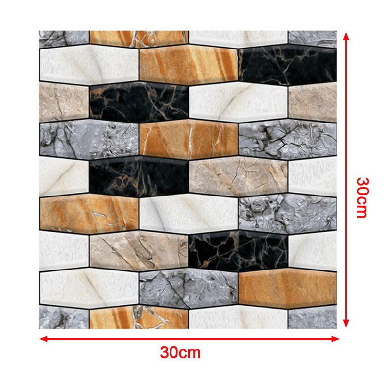 3D Self-adhesive Waterproof Brick Shape Wall Sticker Bathroom Home ...