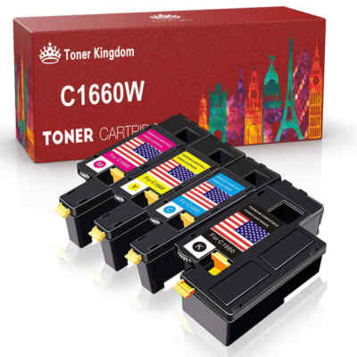 4 Pack Compatible 1660 Toner Cartridges Set For DELL Laser C1660 C1660W ...
