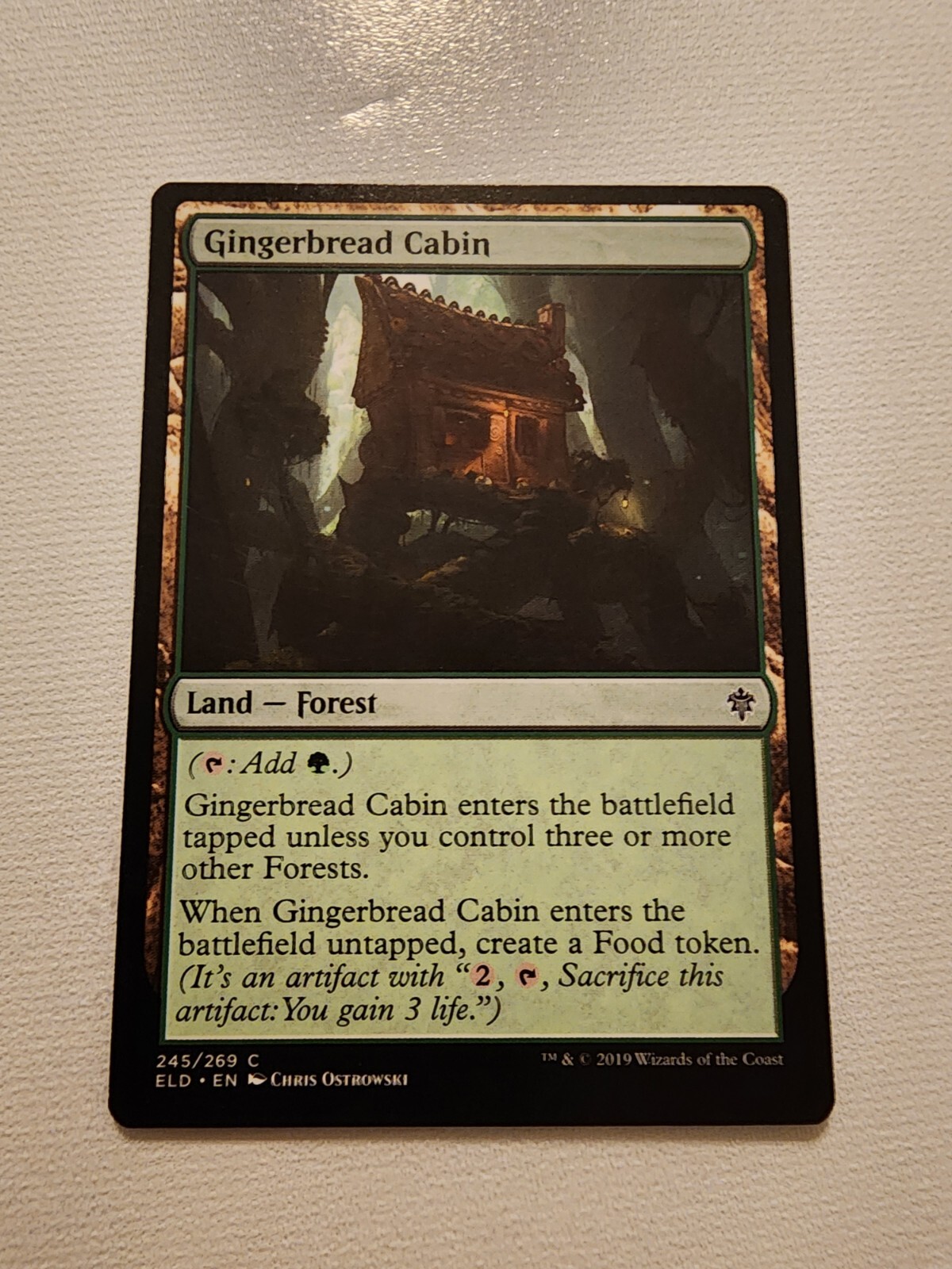 MTG Magic The Gathering Card Gingerbread Cabin Land Forest Throne Of ...