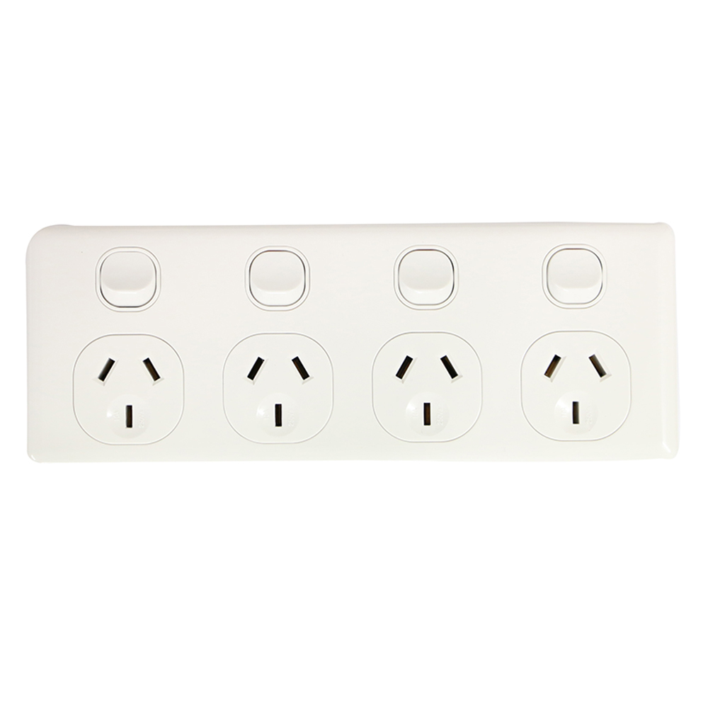 Quad Power Point - 4 Gang Socket Electrical Supplies 10A SAA GPO ...