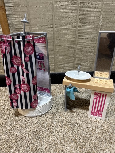 New BARBIE DELUXE BATHROOM Play Set DOLL SHOWER Sink VANITY Rare | eBay