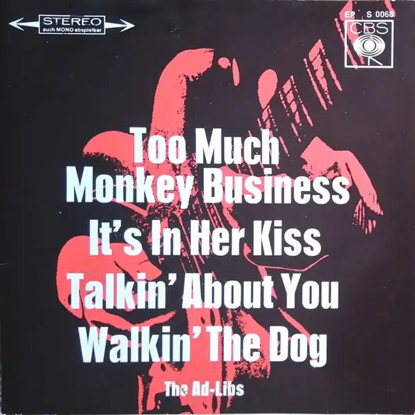 The Ad-Libs Too Much Monkey Business EP Vinyl Single 7inch NEAR MINT ...