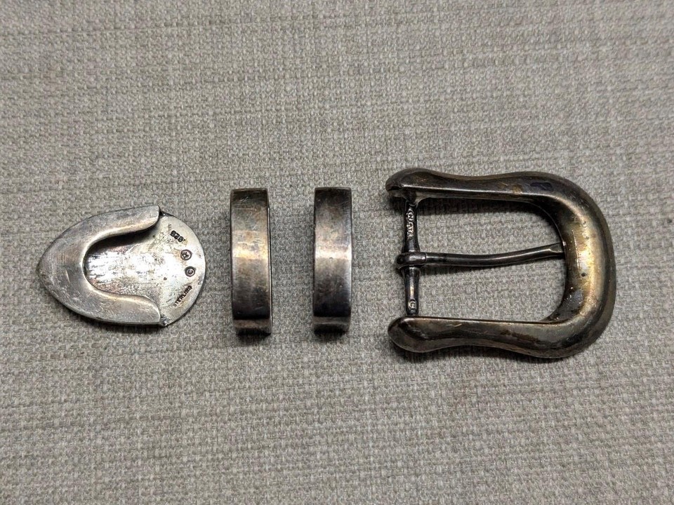 4PC belt buckle set CLINT ORMS western STERLING SILVER polished RANGER western | eBay