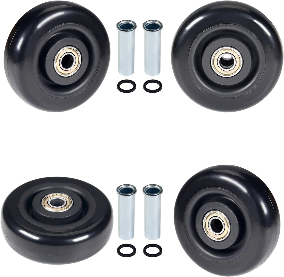 4" X 1.25" Push Cart Wheels PU Caster Wheel Workbech Wheels, Grocery ...