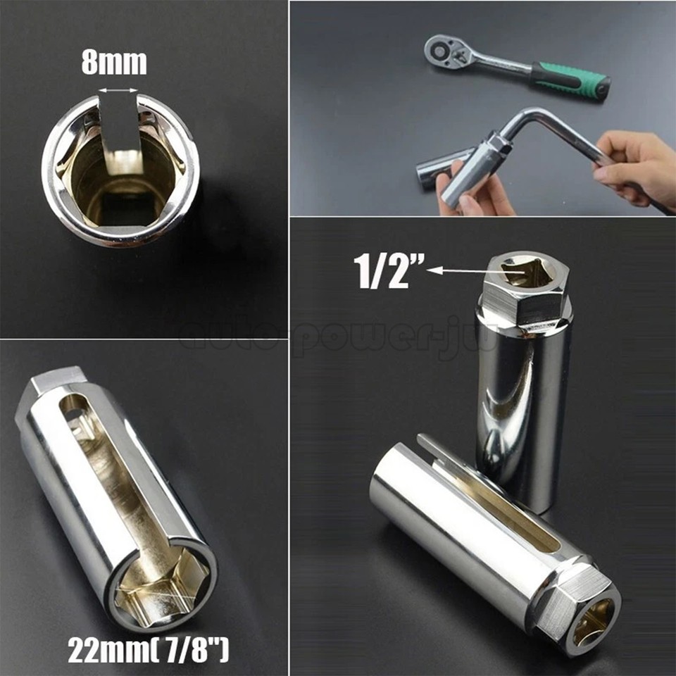 7/8'' 22mm O2 Oxygen Sensor Socket Removal Tool Side Wire Cutout 1/2 ...