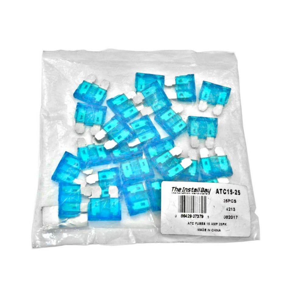 The Install Bay ATC15-25 Top Grade 15 AMP ATC Fuses System Pack of 25 ...