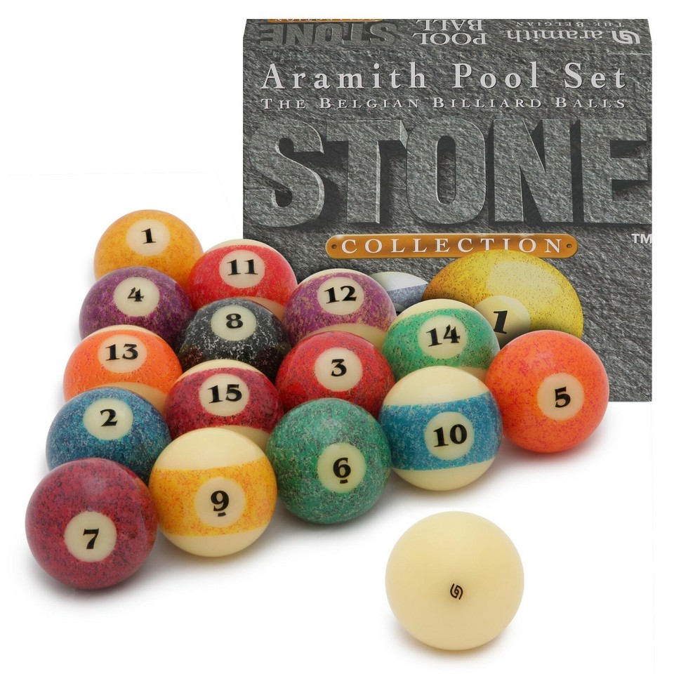 Aramith Stone Billiard Pool Ball set 2 1/4" Granite Look - Used | eBay