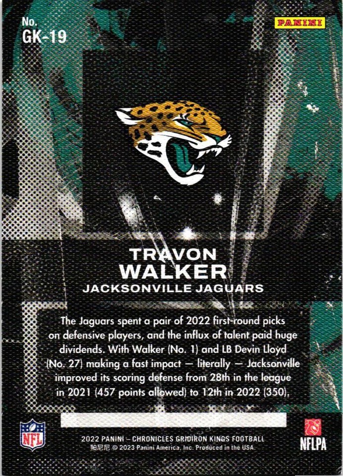 2022 GRIDIRON KINGS #GK-19 TRAVON WALKER | eBay
