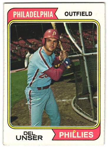 Del Unser 1974 Topps #69 Philadelphia Phillies Light Autograph Card | eBay