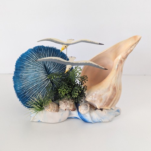 Fantastic Vintage MCM Kitschy Seashell Seagull Art Sculpture Decor ...