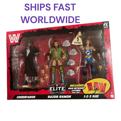WWE Elite RAW 30th Anniversary Collector Set Undertaker Razor Ramon 1-2 ...