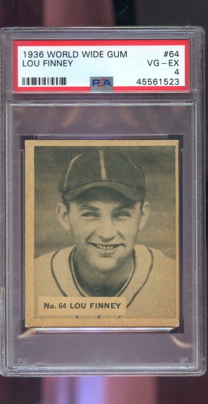 1936 Canadian Goudey World Wide Gum #64 Lou Finney Athletics PSA 4 ...