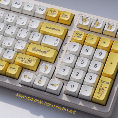 Anime Pikachu Pokémon 124 Keycaps set PBT XDA Dyesub fits MX Mechanical ...