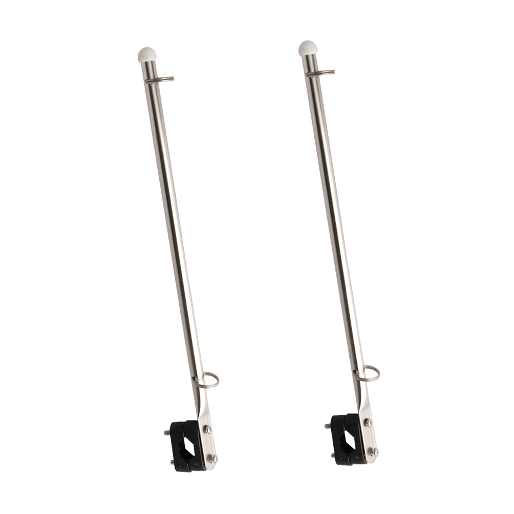 2X Marine Stainless Steel Boat Pulpit Staff 7/8" - 1" Rail Mount Flag ...