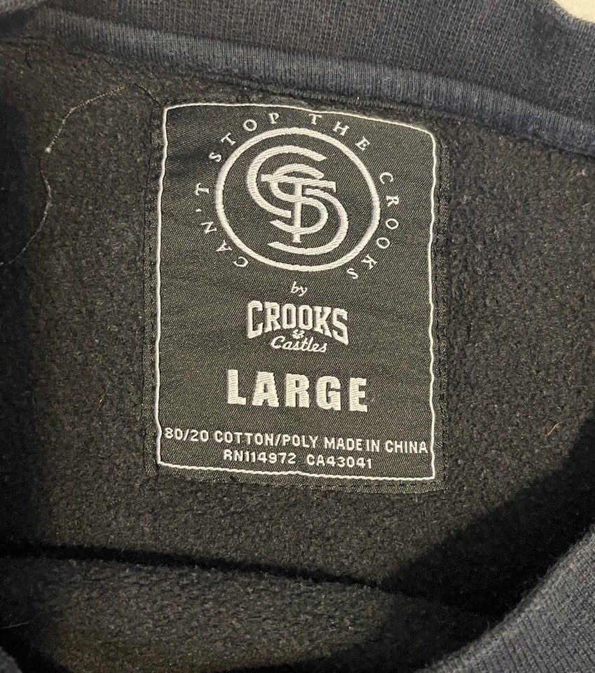 Crooks And Castles Crewneck Sweatshirt Cant Stop The Crooks Size L | eBay