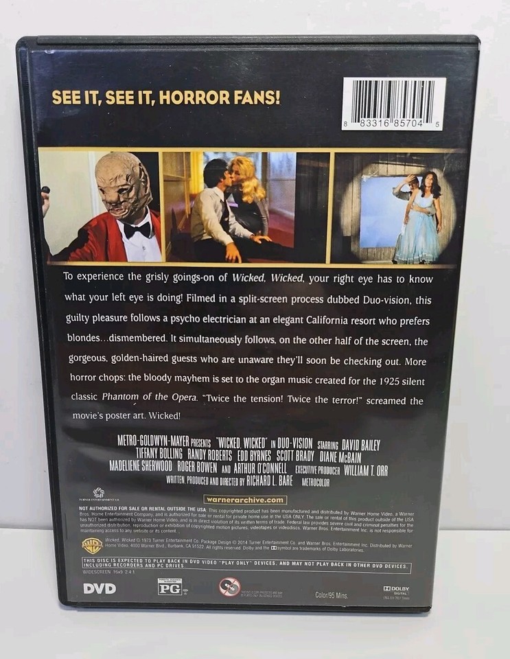 Wicked, Wicked (DVD, 1973, Warner Archive) Edd Byrnes, Tiffany Bolling ...