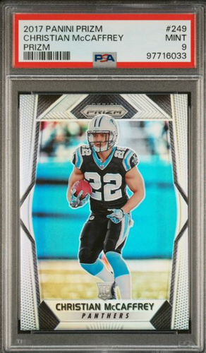 2017 Panini Prizm #249 Christian McCaffrey Prizm Rookie Card PSA 9 MINT ...