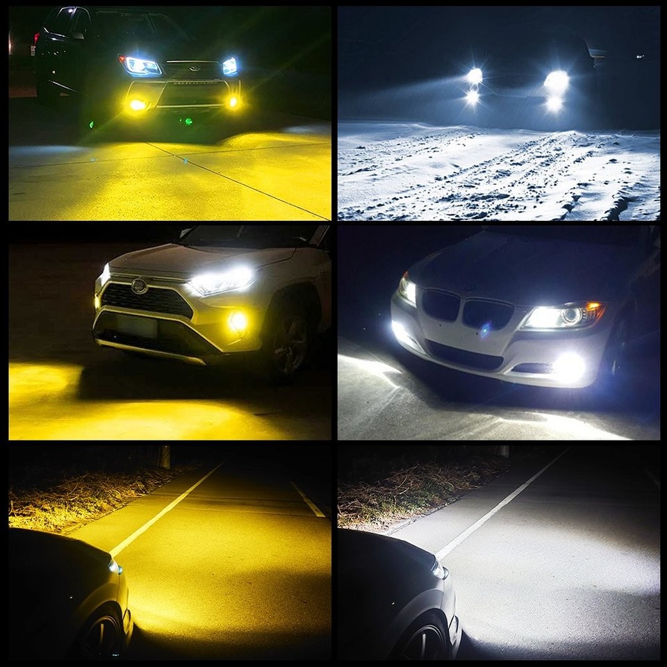 Dual H8 Color H11 2-20X Headlight LED Light Bulbs Fog White/Amber ...