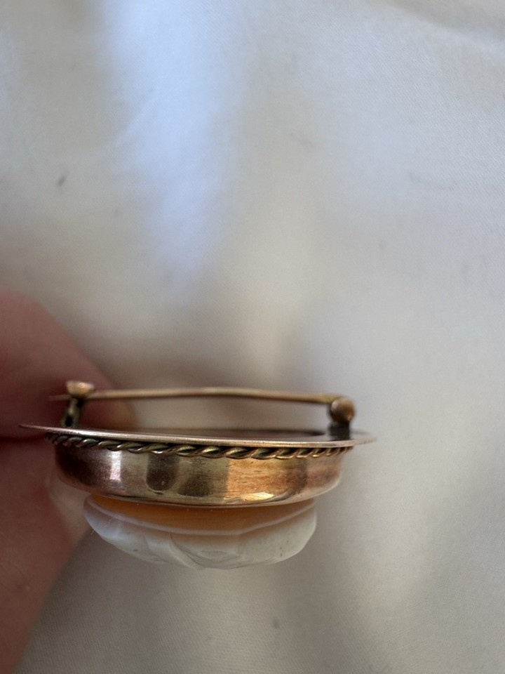 Cameo Shell Cameo 10k Gold Incredible Definition Brooch Pin | eBay