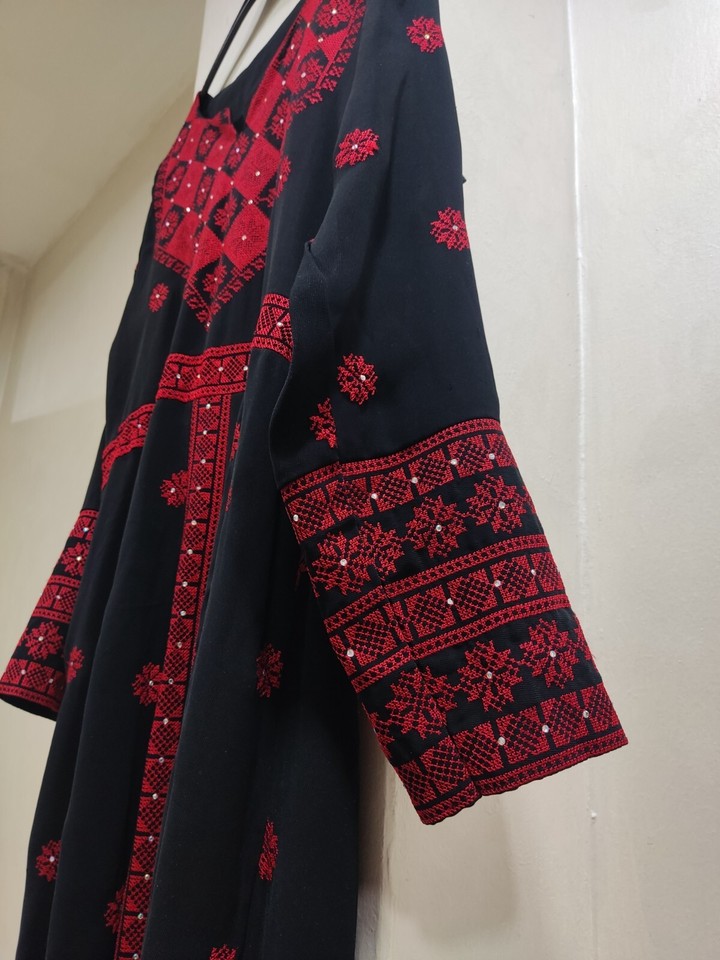 3 Pcs Embroidered Tatreez Thobe Arabic Palestinian Jordanian Dress Thob ...