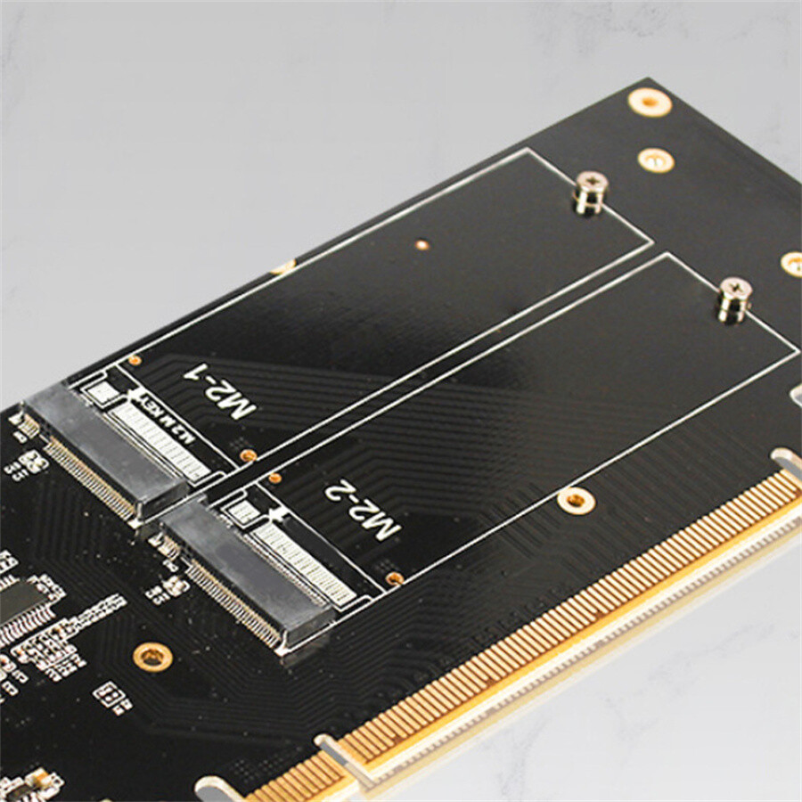 M.2 X16 PCIe 4.0 X4 Expansion Bifurcation Card Supports 4 NVMe M.2 M ...