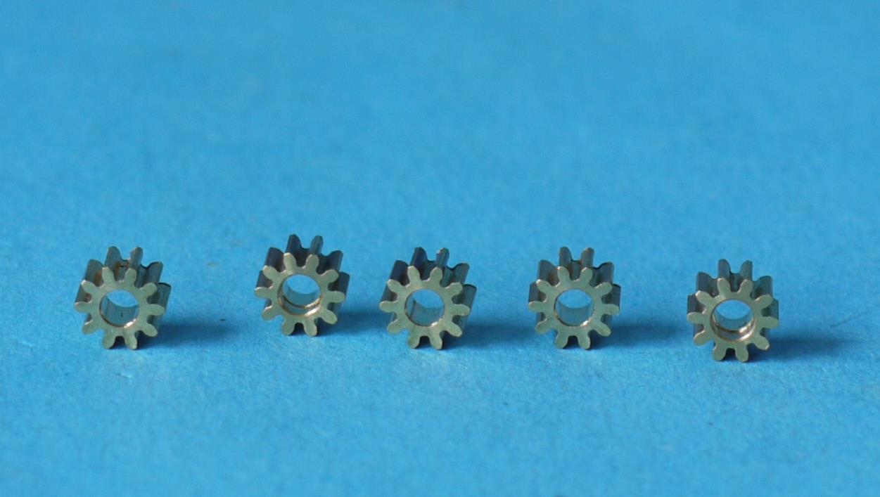 HORNBY BRASS 5 POLE RINGFIELD MOTOR SPUR GEAR x5 10 TOOTH GEARS X9061 ...