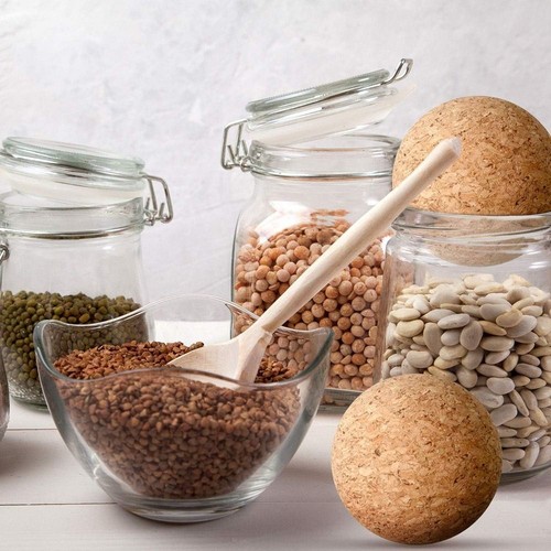 2 pcs 2.4 Inches Wooden Stopper Glass Wine Bottle Spherical Stopper Bar ...