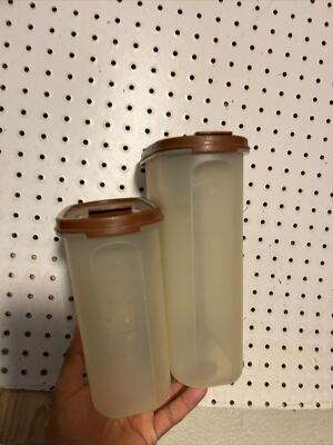 Vintage Tupperware 1614-6 Modular Oval Container 9 3/4 Cup Brown Lid ...