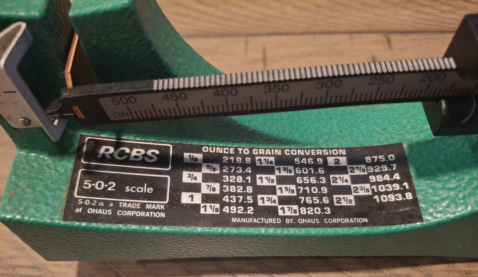 Ohaus RCBS Model 502 Reloading Scale with Instruction Booklet and Box ...
