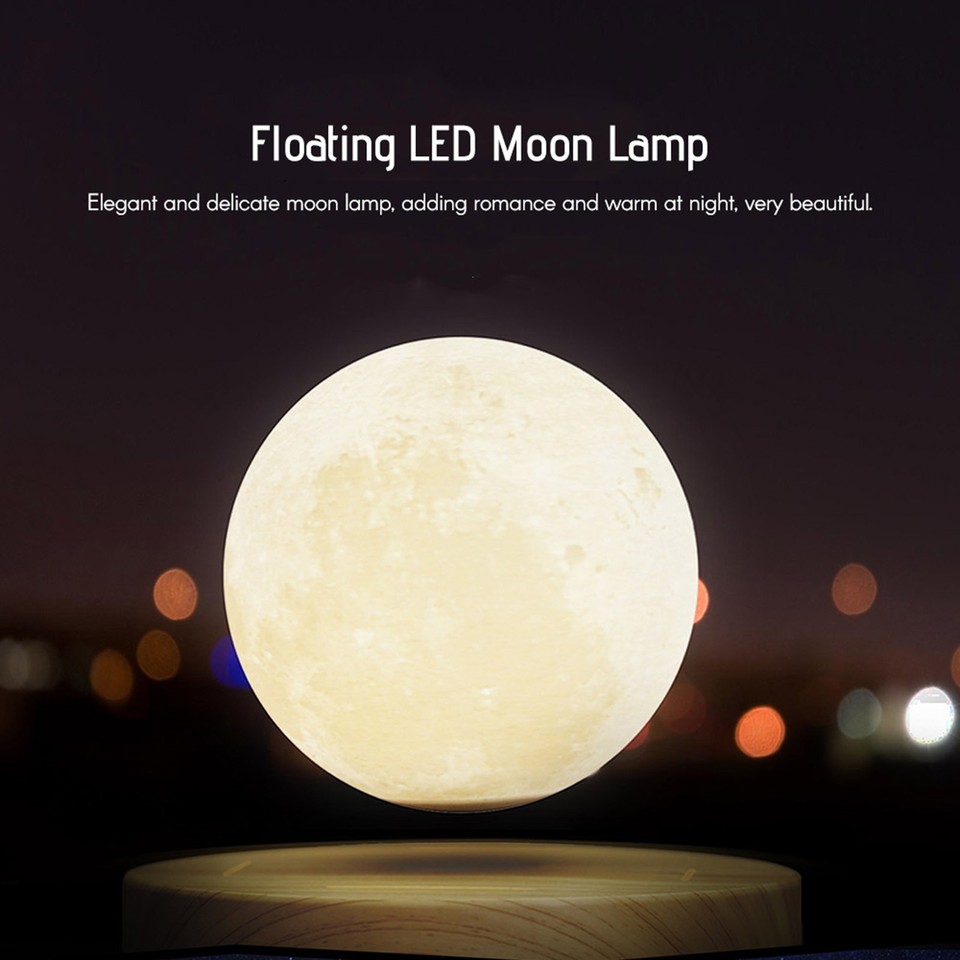 Magnetic Levitating 3D Moon Lamp with Touch Control, 3.9in Floating ...