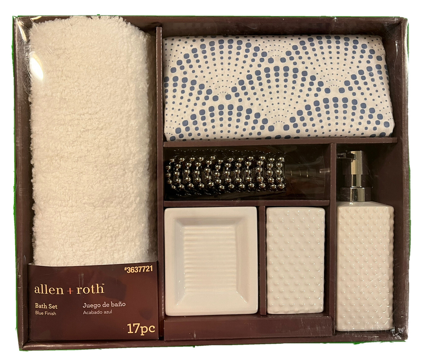 ALLEN + ROTH Bath Set - Shower Curtain Bath Rug Soap Dispenser ...
