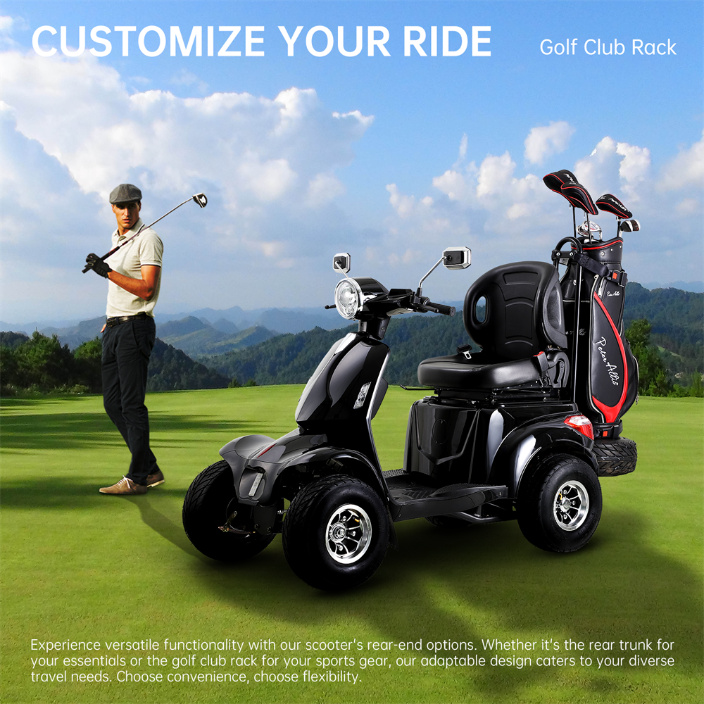 Electric Golf Mobility Scooter Four Wheel Travel 1000W 60V 20AH for ...