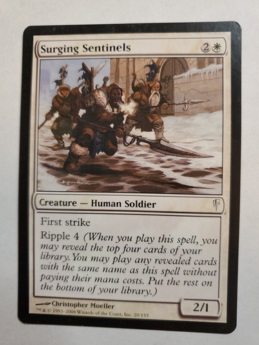MTG Magic The Gathering Card Surging Sentinels Creature Human Soldier ...