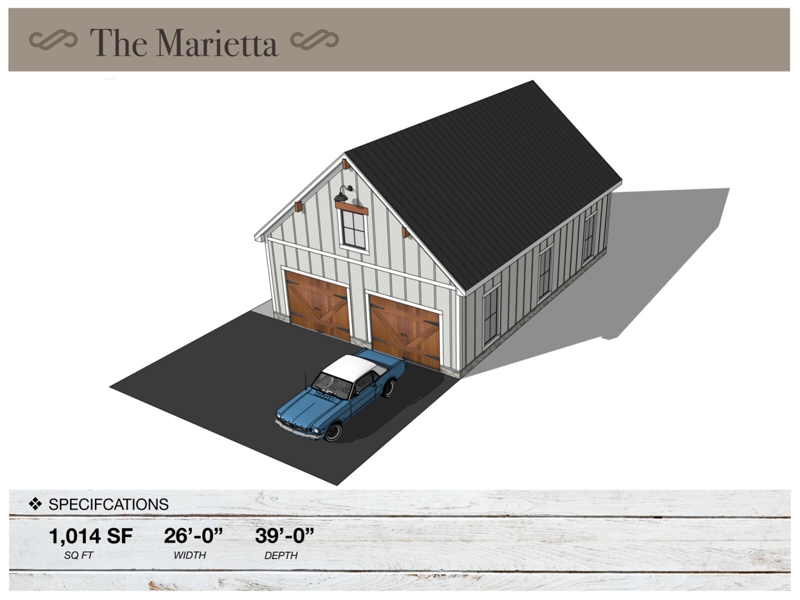 1,014 SQ FT, 26' X 39', Detached 2 Car Garage, Workshop, Floor Plans | eBay