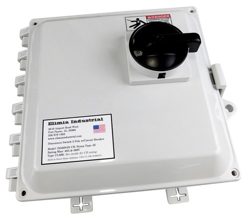 20 Amp 20A Circuit Breaker Disconnect Switch 208/230/480V Nema 4X UL ...