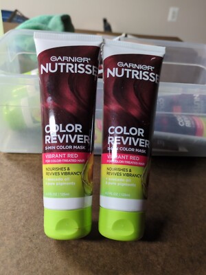 2 Garnier Nutrisse Color Reviver 5 Min Color Mask Vibrant Red For ...