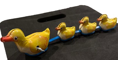 Wind Up Toy Schylling Tin Litho Wind Up Duck Train Winds Works Retro ...