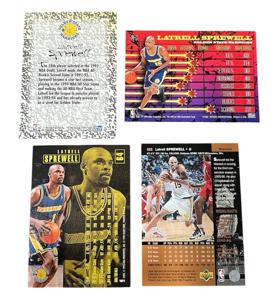 ‘95 Skybox NBA HOOPS Fleer Upper Deck ‘97 Latrell Sprewell Golden State ...
