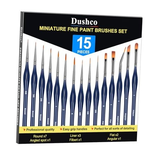 Acrylic Watercolor Precision Brushes Extreme Detail Set 15-Piece ...