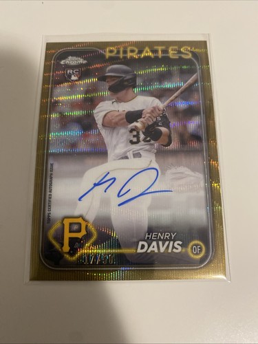 Henry Davis 2024 Topps Chrome Rookie Gold Wave Refractor Auto /50 ...
