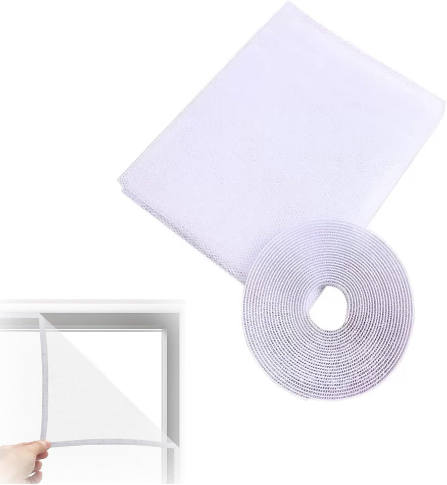 White Mosquito Net Window Screen - 1.3M X1.5M Easy Install Washable ...