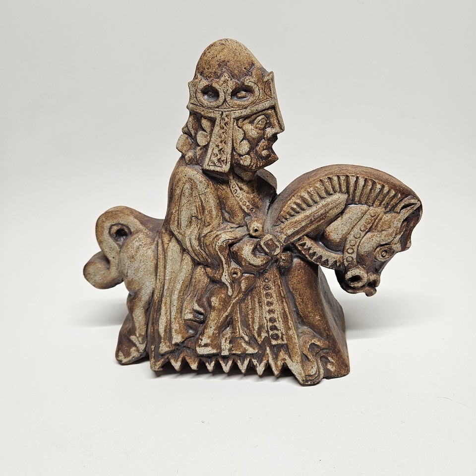 Vintage Quantock Pottery King Arthur On Horseback Stone Pottery Figure ...