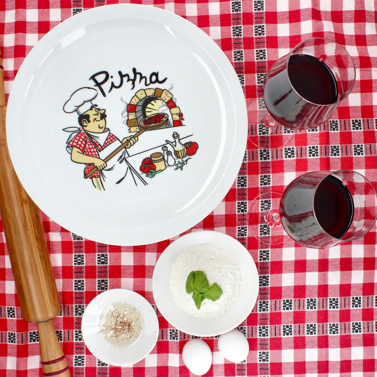 2er Set Luigi Pizzateller Ø30,5cm 2 Personen Teller Pizza Bäcker Platte ...