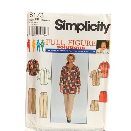 Simplicity Full Figure Shirt Pants Shorts Pattern 8173 For Sizes 18W ...