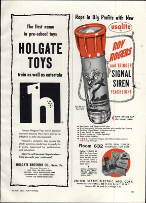 1953 PAPER AD USALITE Brand Roy Rogers Flashlight Signal Siren | eBay