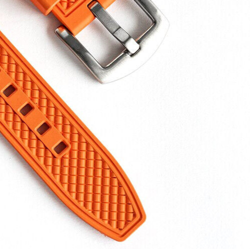 Seestern / Sugess Orange Rubber Silicone Watch Strap 20mm Chrono ...