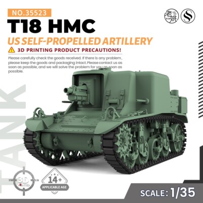 SSMODEL 523 V1.9 1/35 Kit US T18 HMC Self-propelled Artillery WWII WAR ...